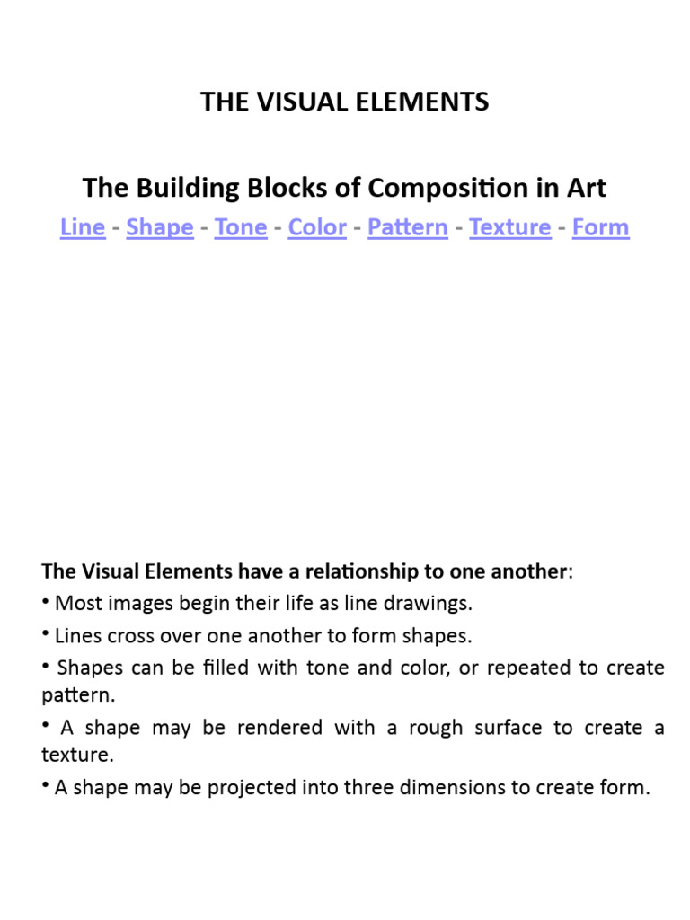 Elements of Art | PDF | Composition (Visual Arts) | Shape