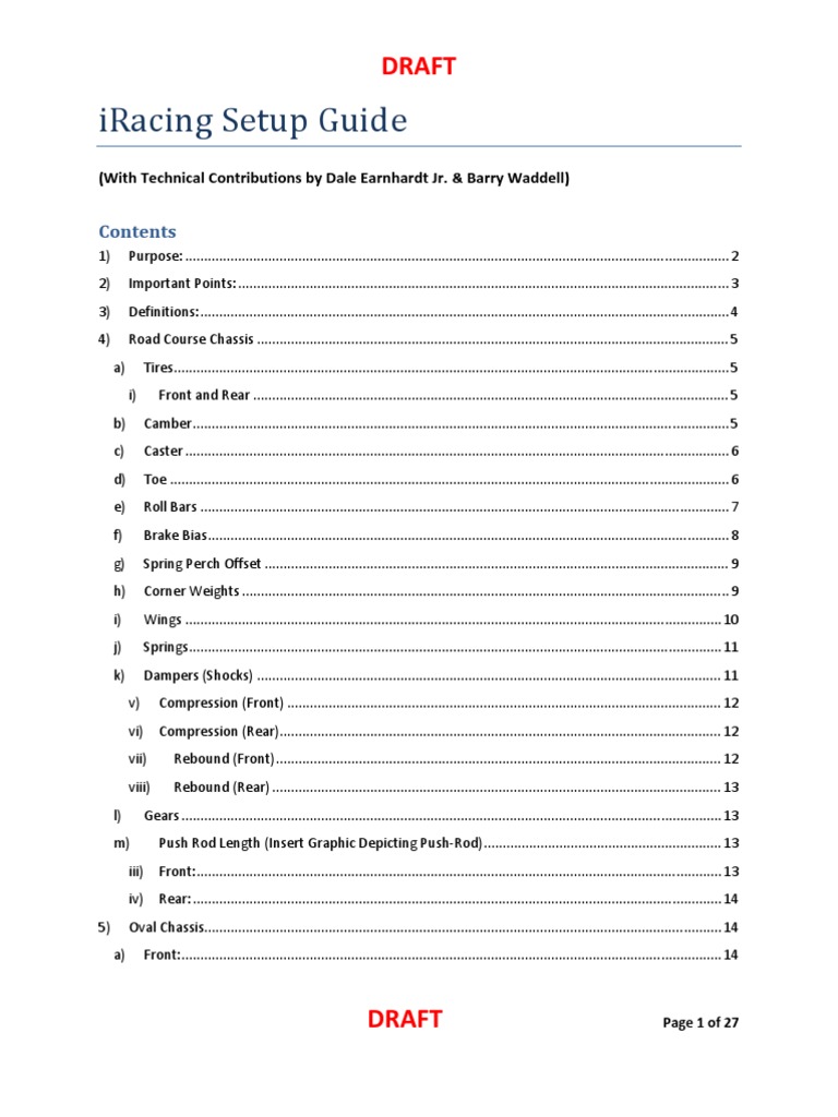 iRacing Setup Guide | Tire | Suspension (Vehicle)