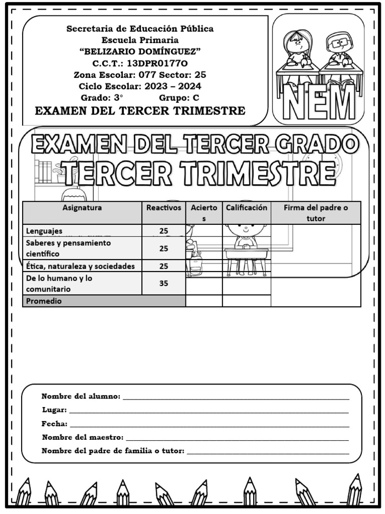 Examen 3er Grado 3er Trimestre | PDF | Luna | Imán