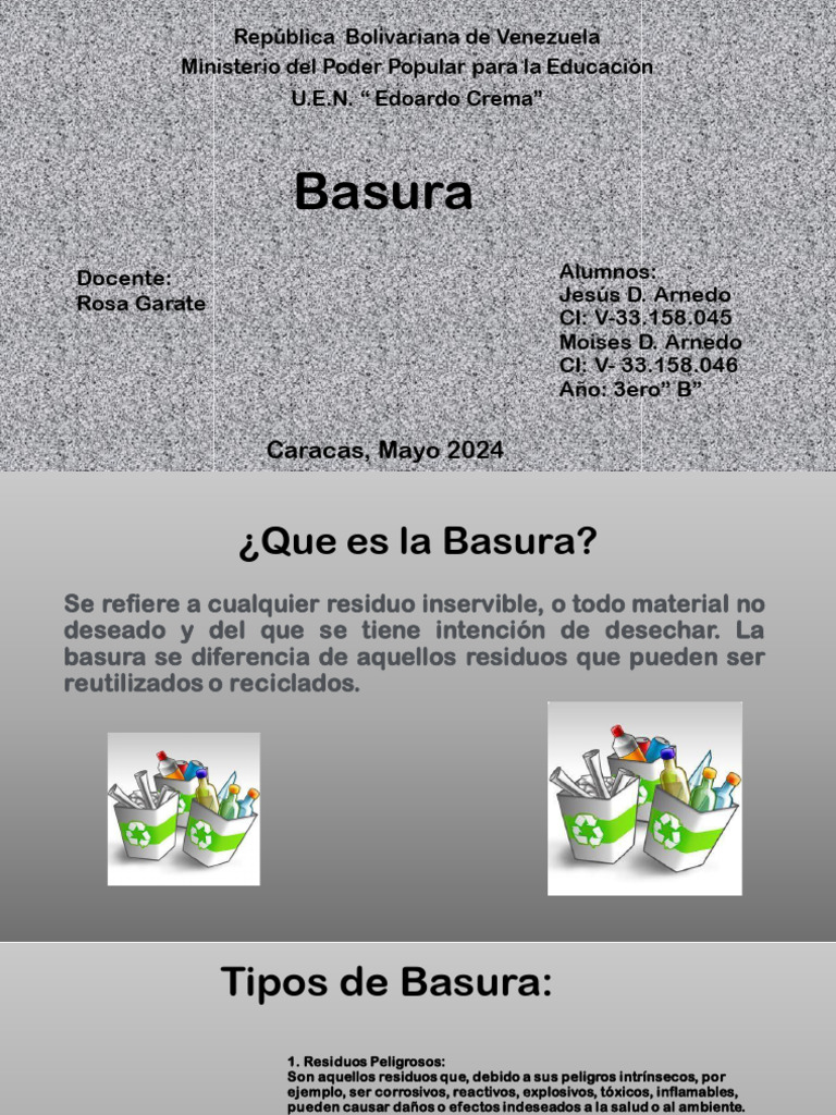 ¿Qué Es La Basura? | PDF | Residuos | Vertedero