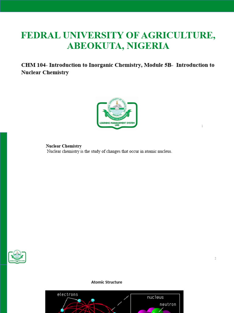 CHM 104 Introduction To Inorganic Chemistry, Module 5B Introduction ...