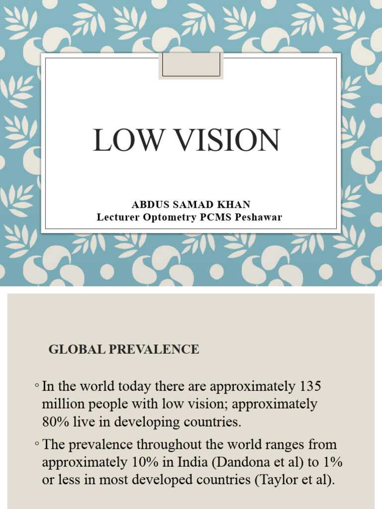 Low Vision | PDF | Visual Impairment | Visual Perception