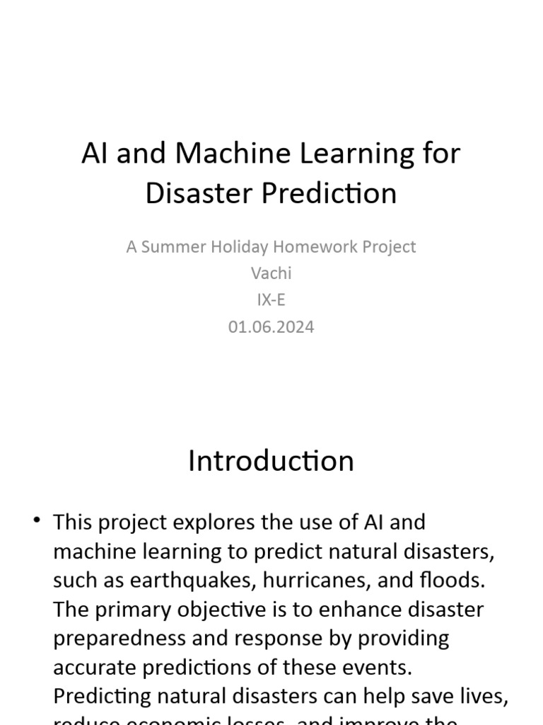 AI and Machine Learning For Disaster Prediction | PDF | Machine Learning | Applied Mathematics