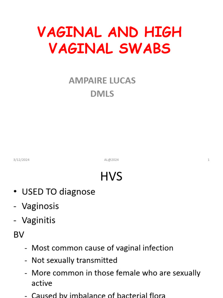 Hvs and Pus Examination - mls.2024 | PDF | Vagina | Microbiology