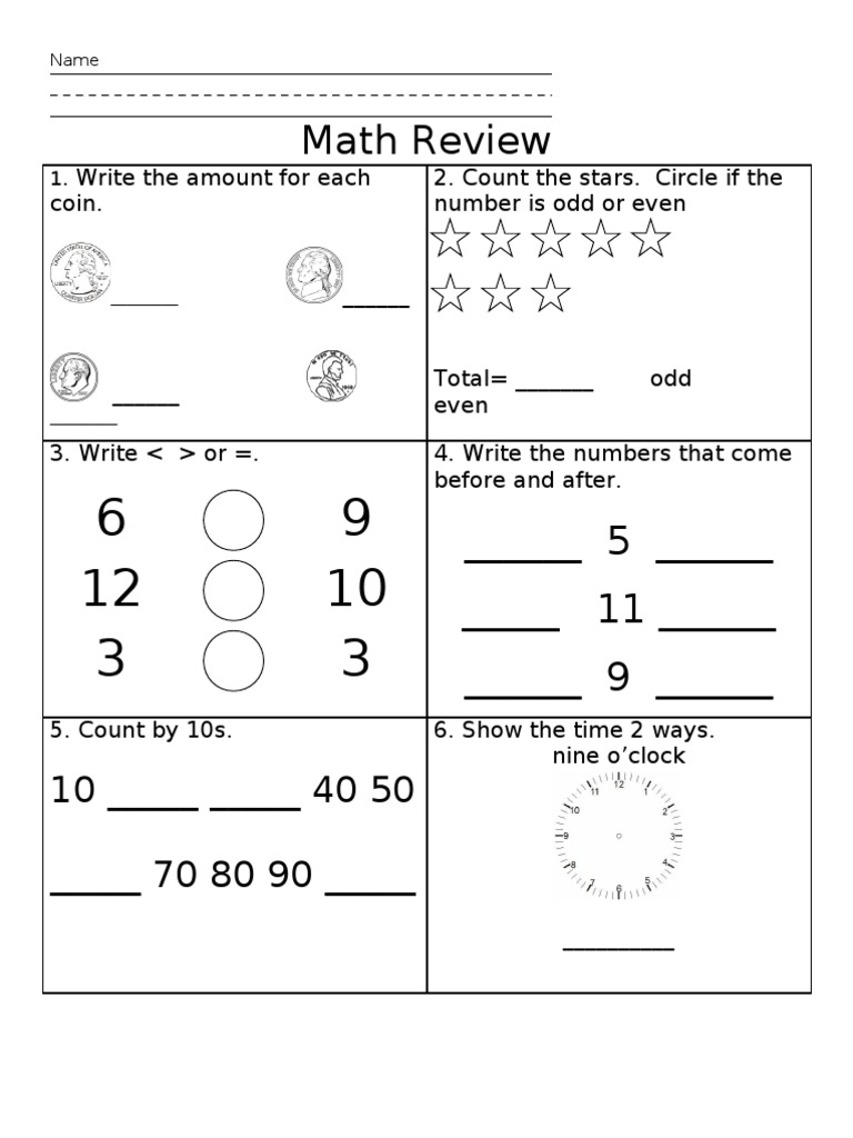 Weekly Math Assessment 1 | PDF