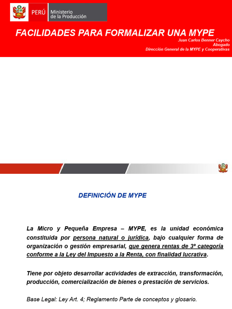 Facilidades para Formalizar MYPEs | PDF | Derecho laboral | Pequeñas y medianas empresas