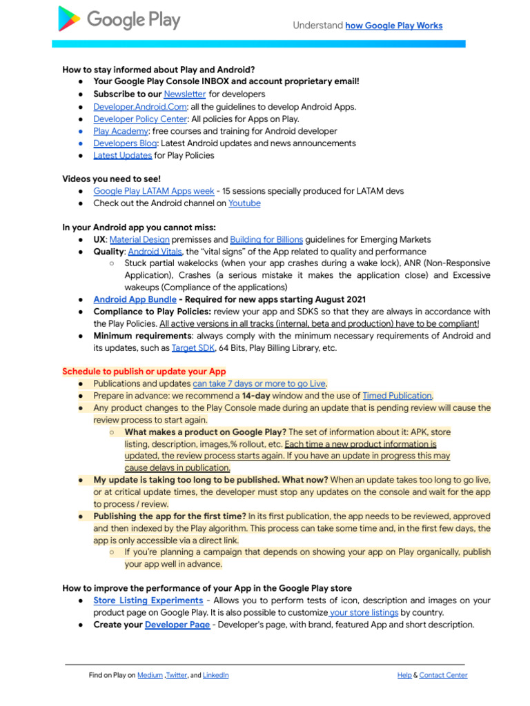 Google Play Developer Guide: Key Insights | PDF | Google Play | Android (Operating System)