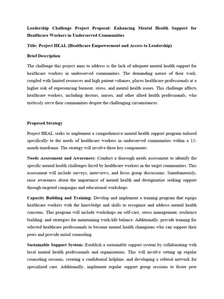 Mental Health Support for Healthcare Workers | PDF | Mental Health ...