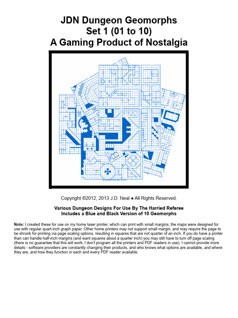 JDN Dungeon Geomorphs - Set 1 | PDF | Printer (Computing)
