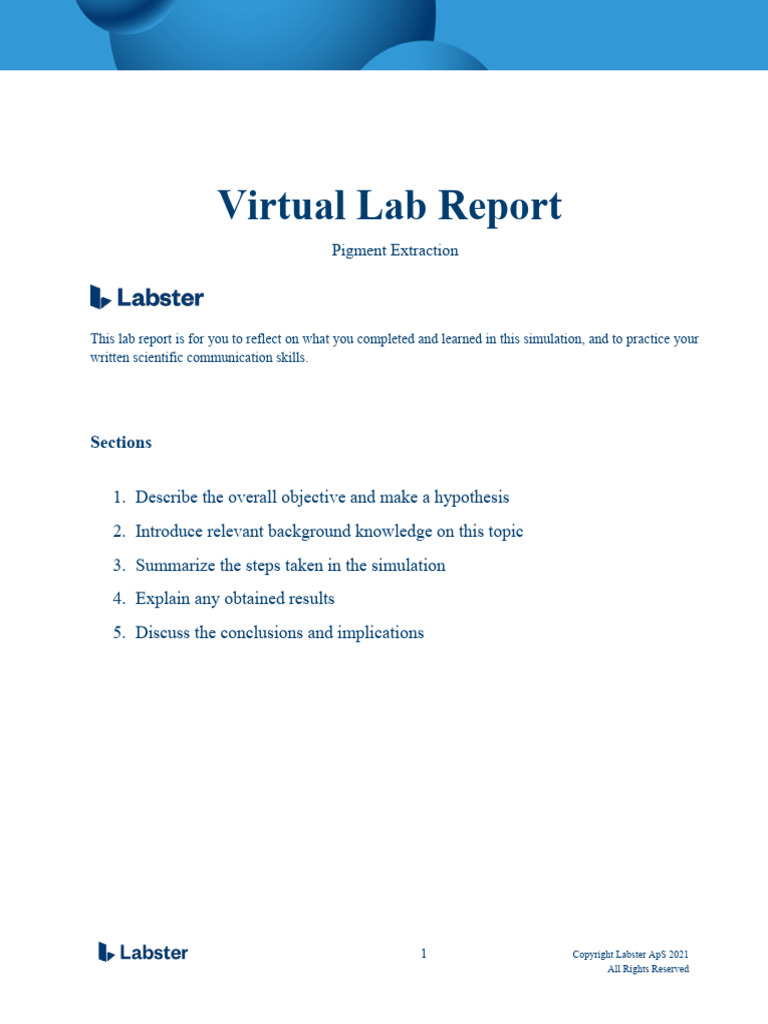 Lab Report - Pigment Extraction | PDF | Photosynthesis | Light