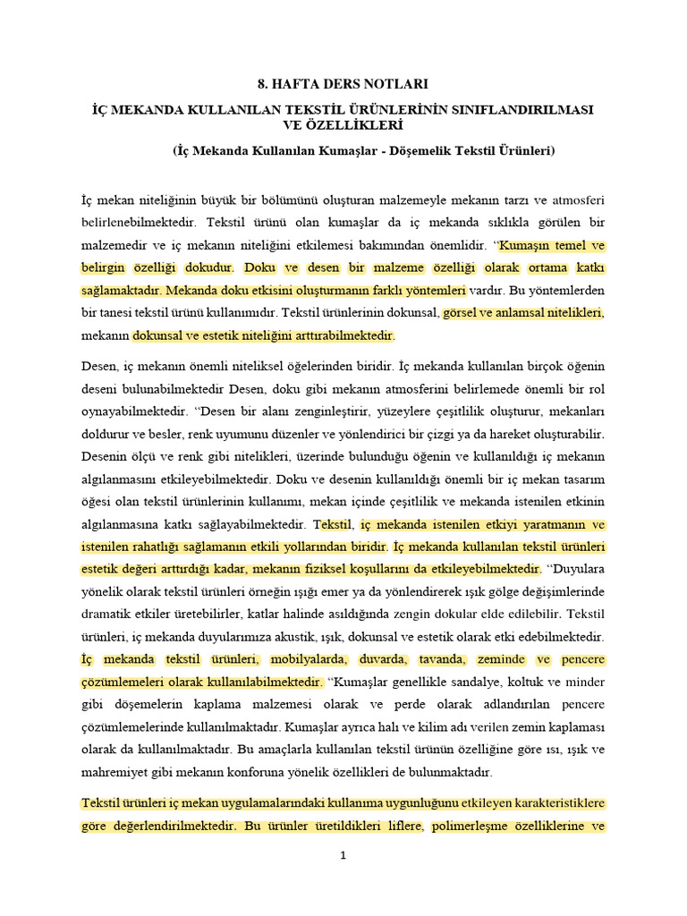 8 Hafta Ders Notlari | PDF