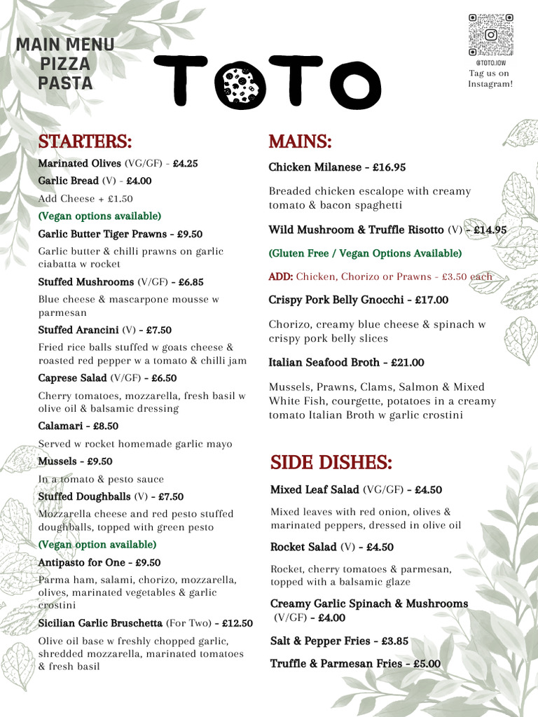 Toto Main Sum 24 | PDF | Pesto | Pizza