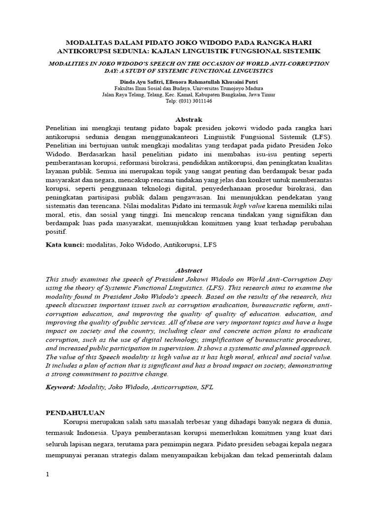 Modalitas Pidato Jokowi: Kajian LFS | PDF | Karier & Perkembangan | Ilmu Sosial