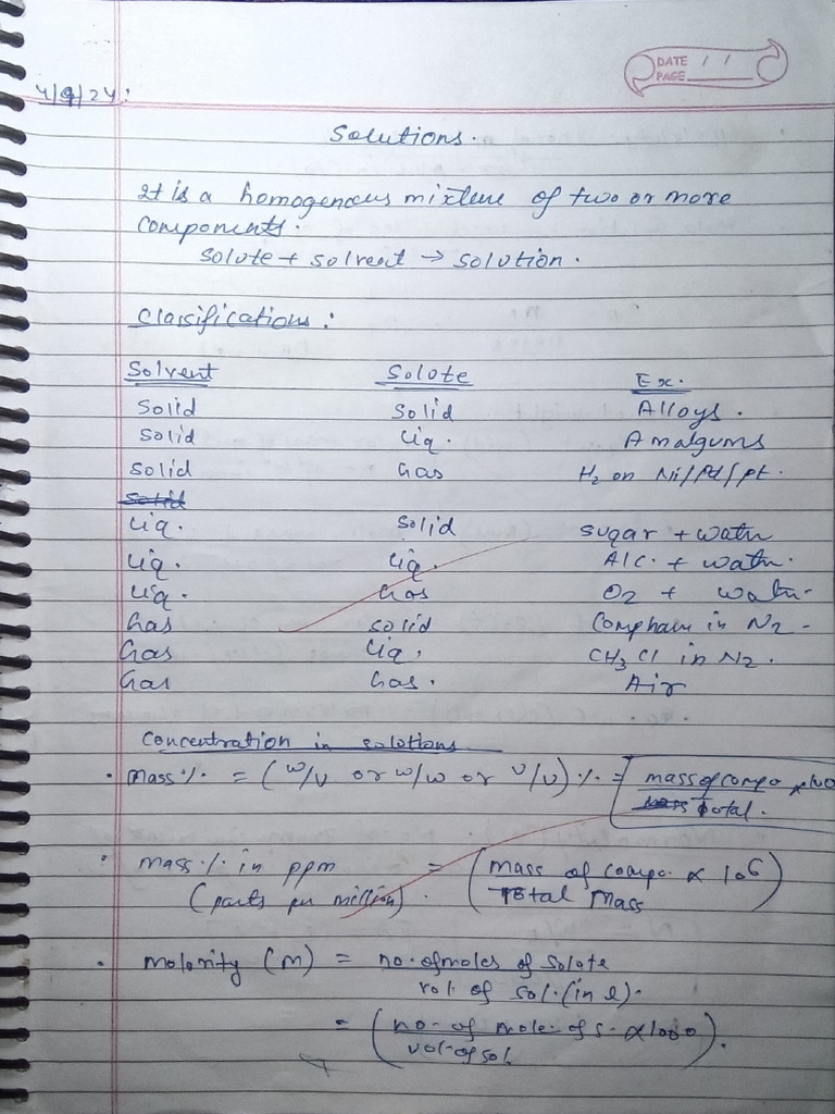 Notes Chemistry Chapter 1 Class 12 | PDF | Sciences et mathématiques