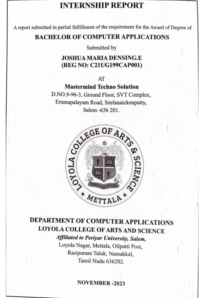 Intenship First 3 Pages | PDF