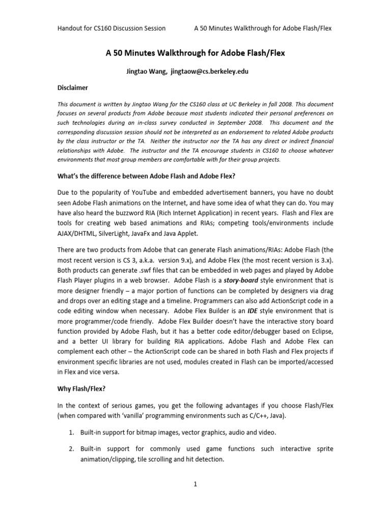 Adobe Flash/Flex Walkthrough Guide | PDF | Adobe Flash | Apache Flex