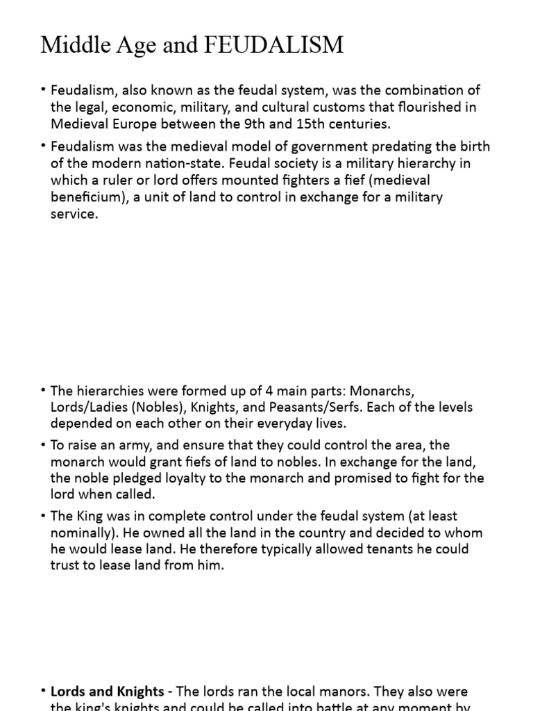 Understanding Feudalism and Fiefs | PDF | Feudalism | Serfdom
