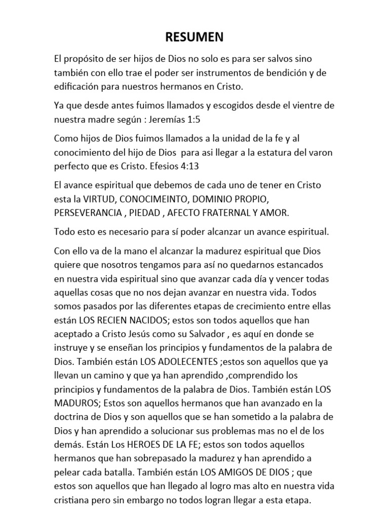 Resumen Vida Cristiana | PDF | Cristo (título) | Creencia religiosa y doctrina