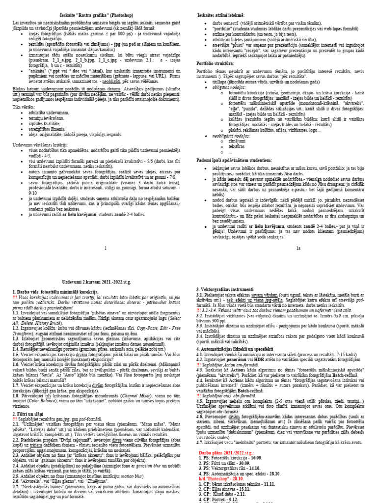 Ps Iesk Uzd Un Datumi 2021 22 2k | PDF