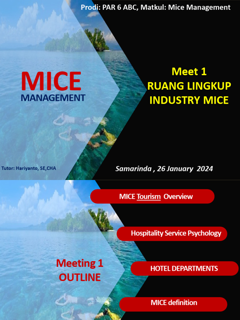 Ruang Lingkup MICE | PDF | Tourism | Restaurants