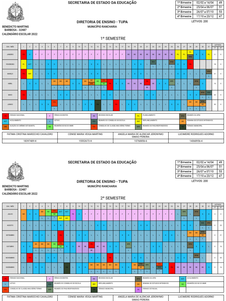 Calendario Escolar 2022 | PDF