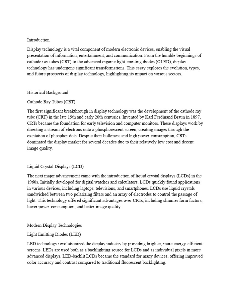 Display Tech | PDF | Oled | Liquid Crystal Display