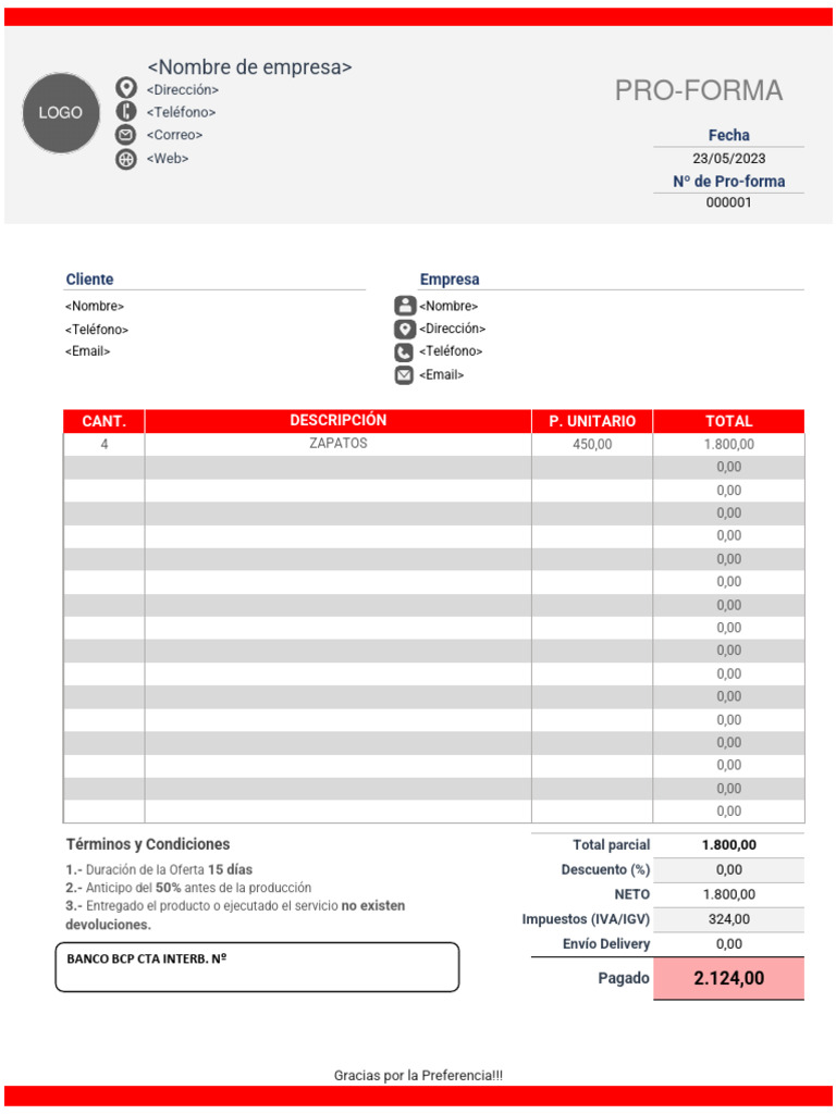 Formato Cotización Proforma | PDF | Economias | Business