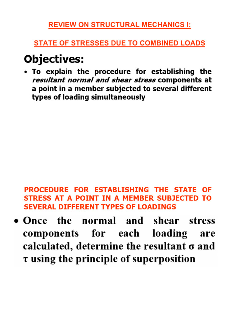 Review of Structural Mechanics I - Problem Solving | PDF | Stress ...