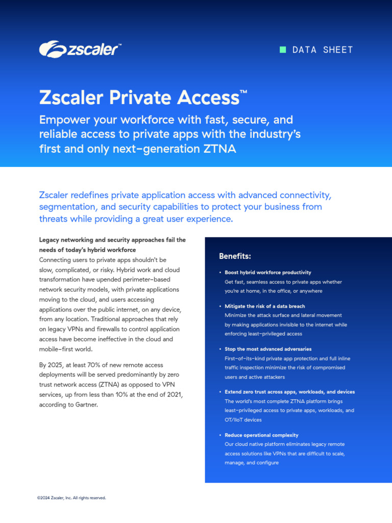 Zscaler Private Access | Download Free PDF | Cloud Computing | Security