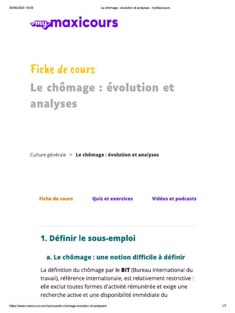 Chômage | PDF