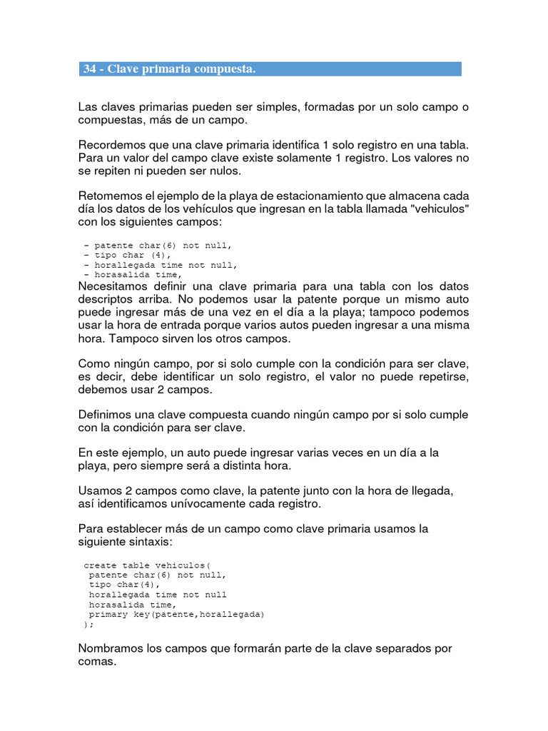 32 - Clave Primaria Compuesta. | PDF | Diseño de software | Modelo de datos