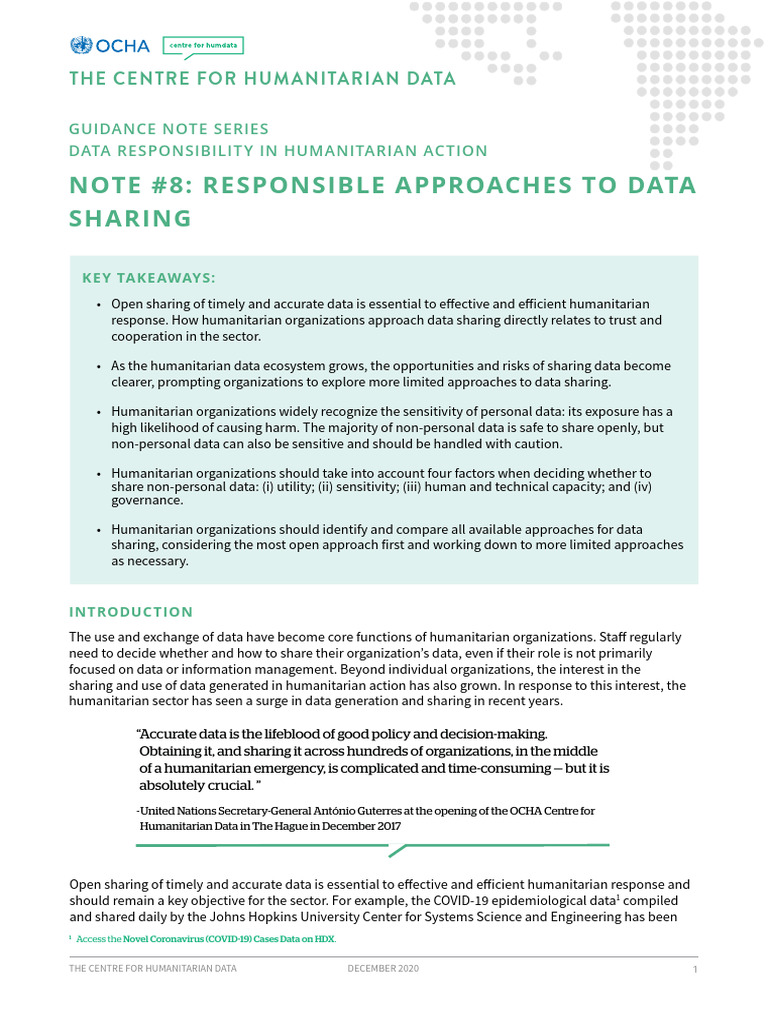 RESPONSIBLE APPROACHES TO DATA Sharing | PDF | Risk | Governance