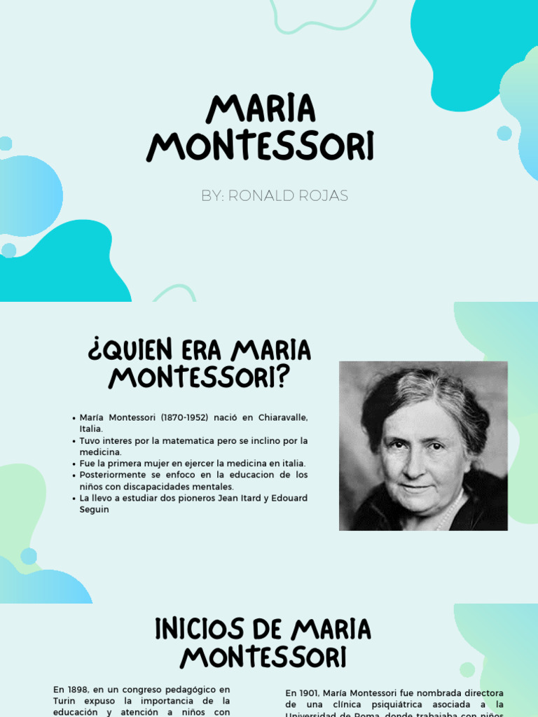 Presentacion Maria Montessori | PDF | Educación Montessori