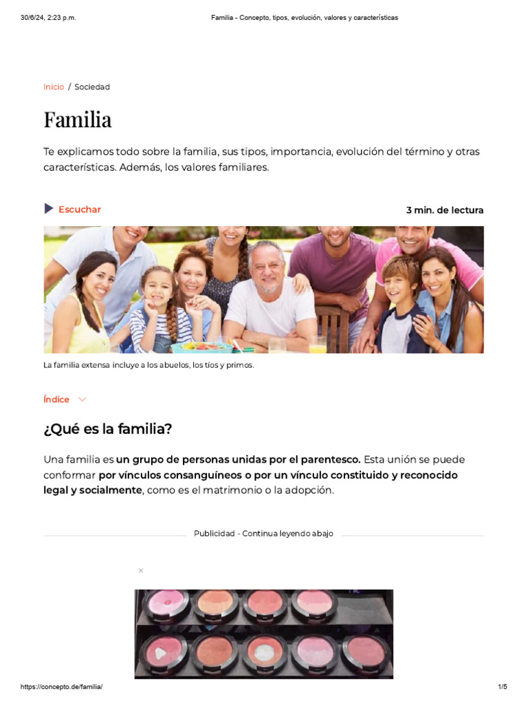 Tipos y valores de la familia moderna | PDF | Familia | Sociedad