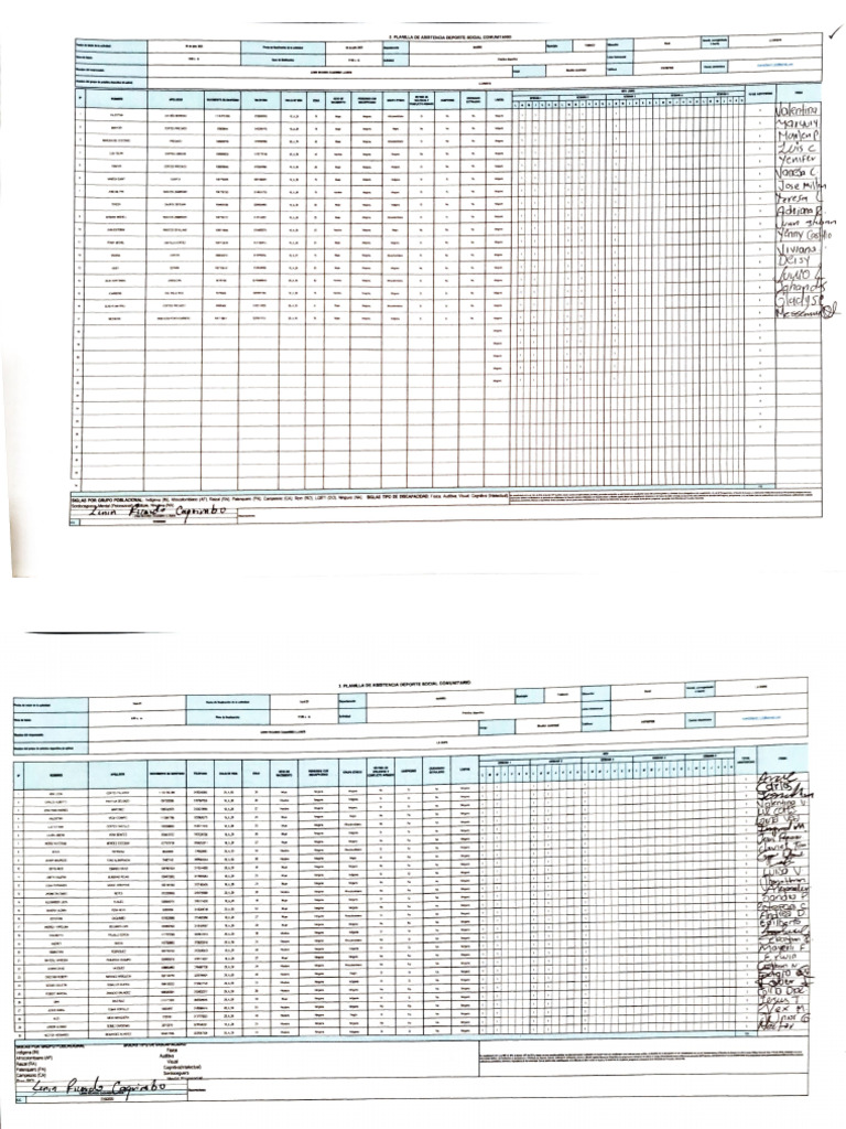 Planillas de Asistencia | PDF