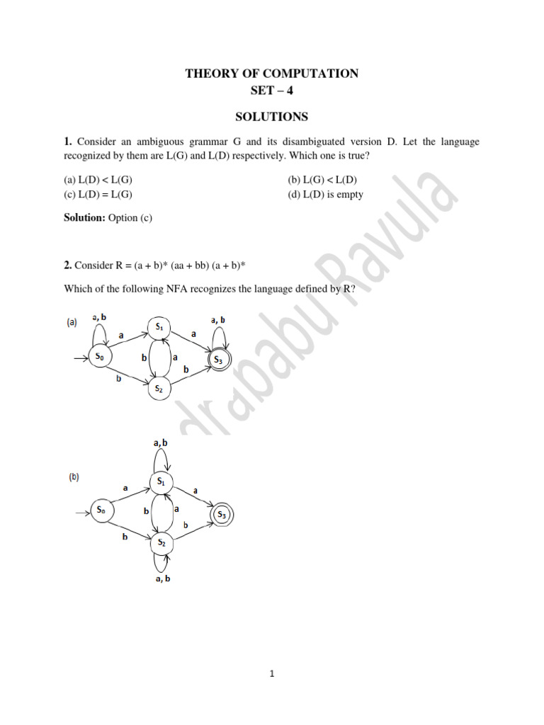Solutions To Set 4 | PDF | Formalism (Deductive) | Syntax
