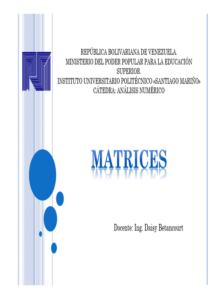 Matrices Parte I | PDF
