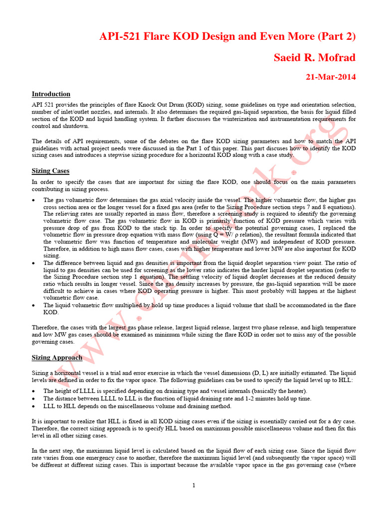API-521 Flare KOD Design and Even More Part 2 | PDF | Gases | Liquids