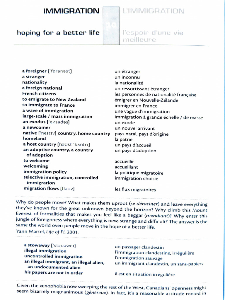 Voc20 - Immigration - Hoping For A Better Life | PDF | Immigration ...