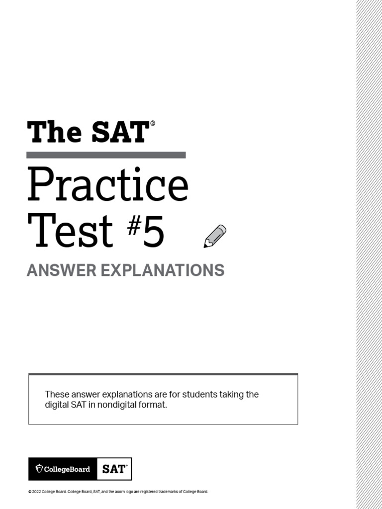 Sat Practice Test 5 Answers Digital | PDF | Hypothesis | Grammatical Number