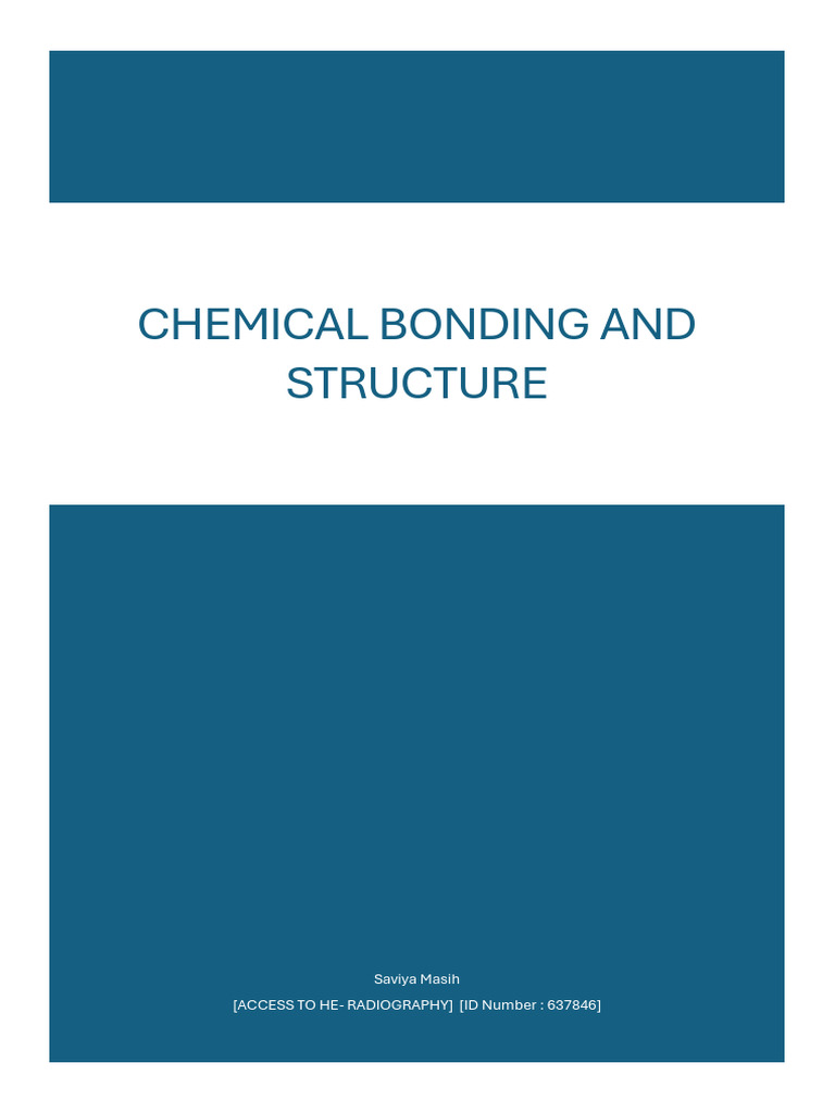 Chemical Bonding and Structure Question 1 | PDF | Chemical Bond | Ionic ...