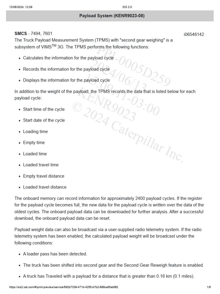 793F - System Payload | PDF | Truck | Payload