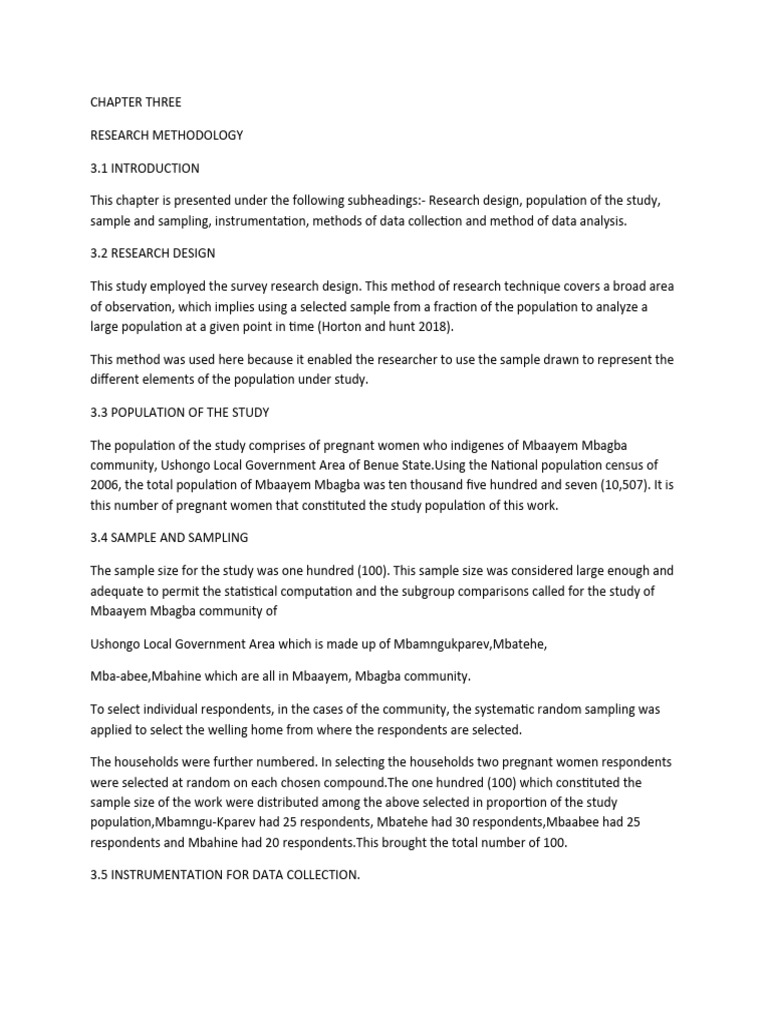 CHAPTER THREE-WPS Office | PDF | Malaria | Sampling (Statistics)