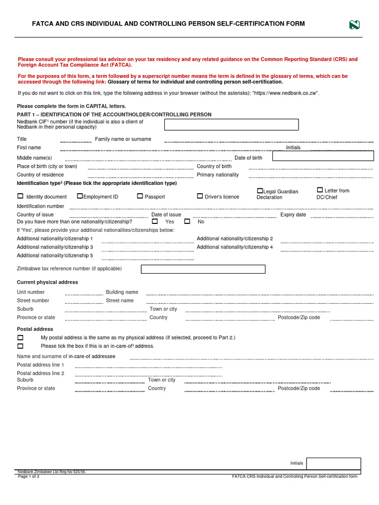 Self Certification Individual - SelfCert Individual | PDF | Identity Document | Citizenship Of ...