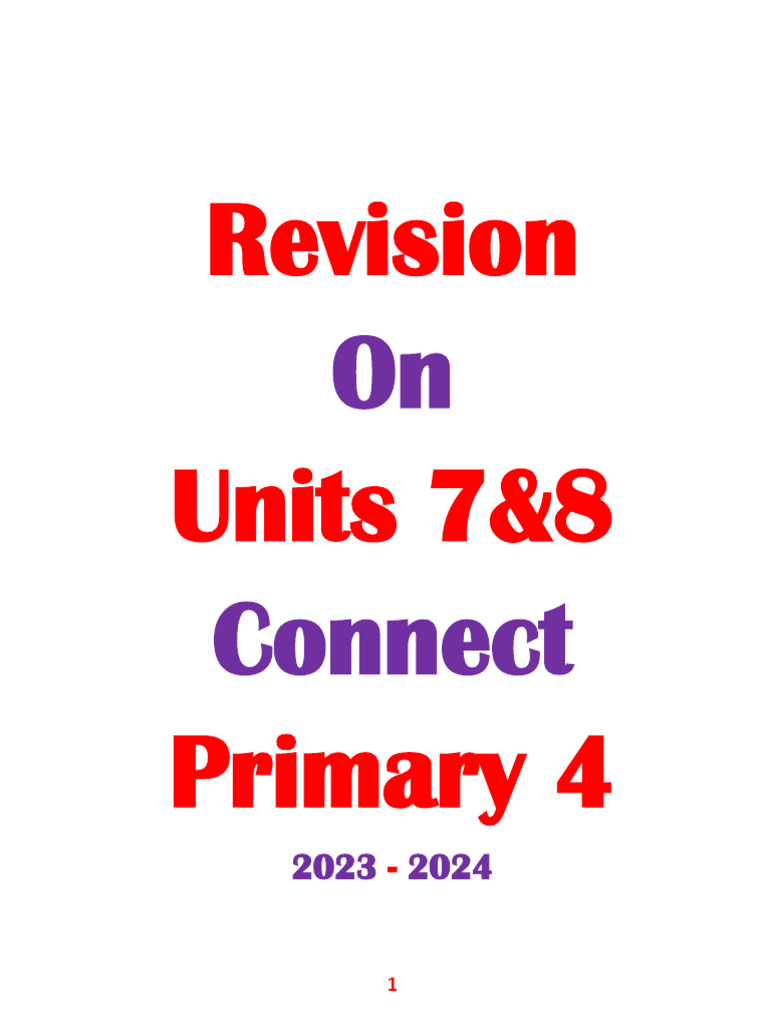 Revision On Unit 7&8 Prim 4 Connect | PDF | Ramadan