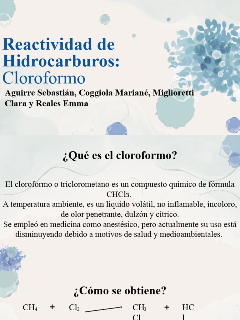 Cloroformo | PDF | Cloroformo | Cloro