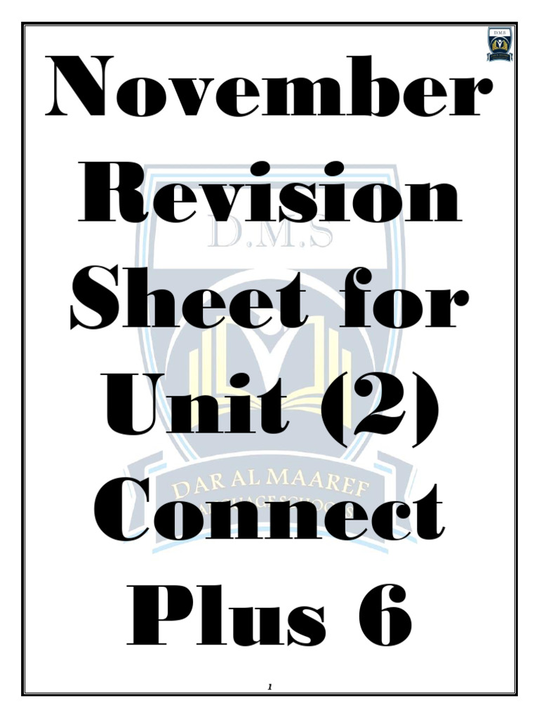 November Revision Sheet for Unit 2 | PDF | Games & Activities ...