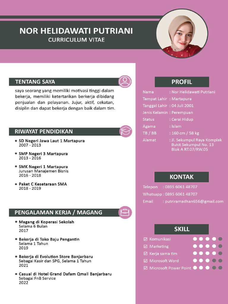 CV24 - Nor Helidawati Putriani | PDF