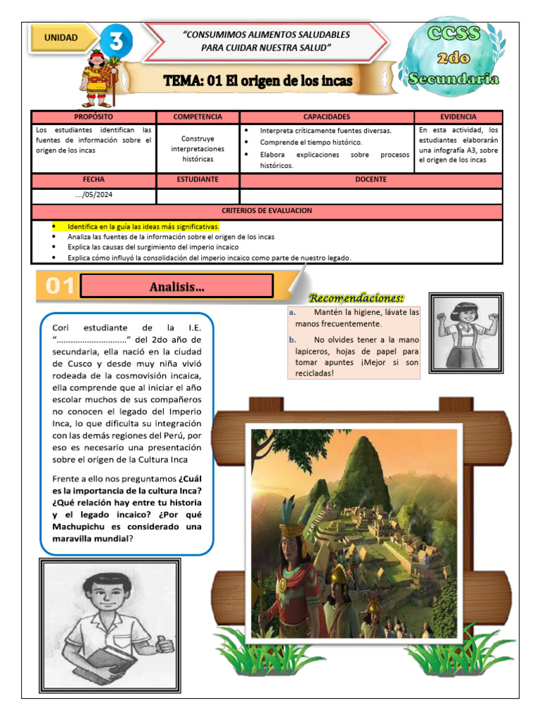Infografía sobre el origen de los incas | PDF | Imperio Inca | Perú