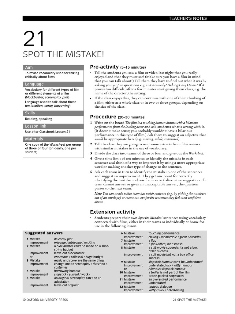 Spot The Mistake | PDF